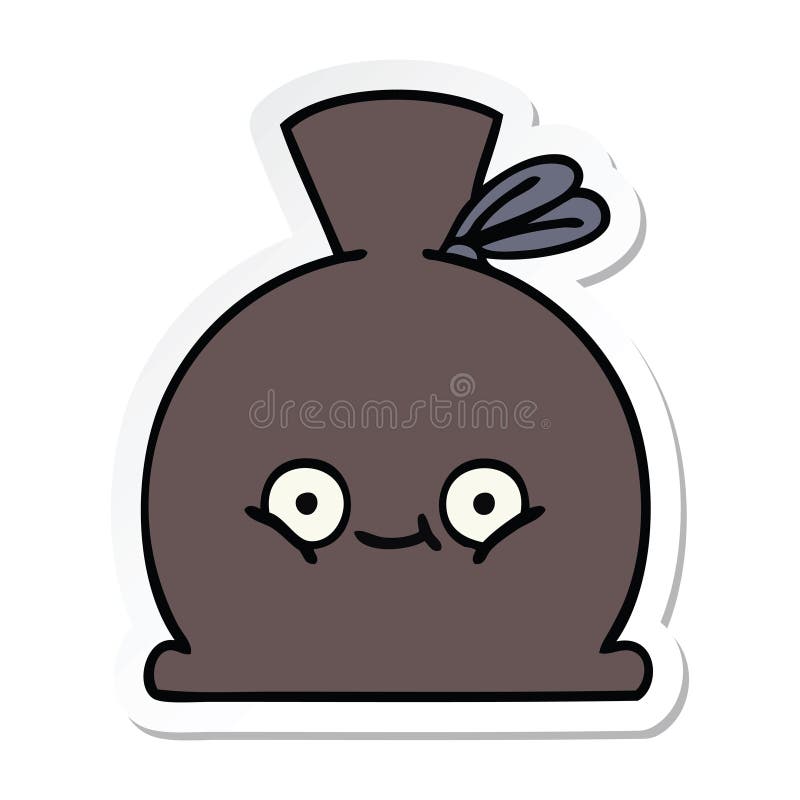 Sticker of a Cute Cartoon Sack Stock Vector - Illustration of sack ...