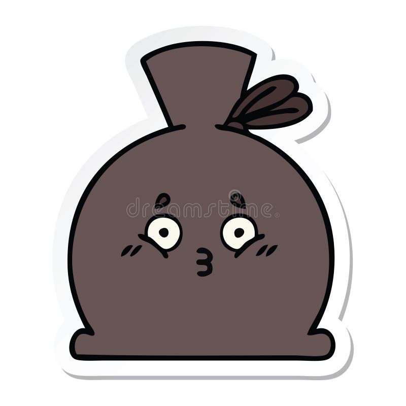 Sticker of a Cute Cartoon Sack Stock Vector - Illustration of cartoon ...