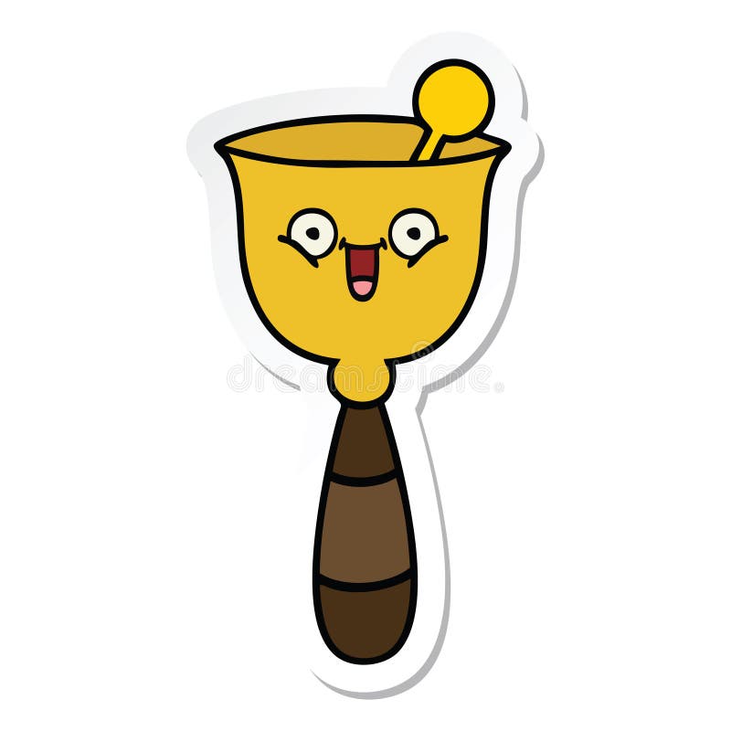 Sticker of a Cute Cartoon School Bell Stock Vector - Illustration of ...