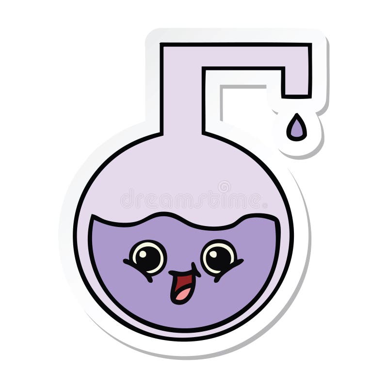Sticker of a Cute Cartoon Science Experiment Stock Vector ...