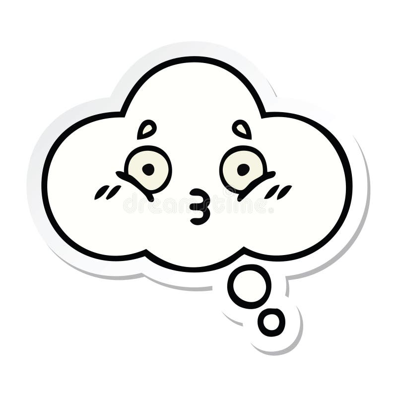 Sticker of a Cute Cartoon Thought Bubble Stock Vector - Illustration of ...