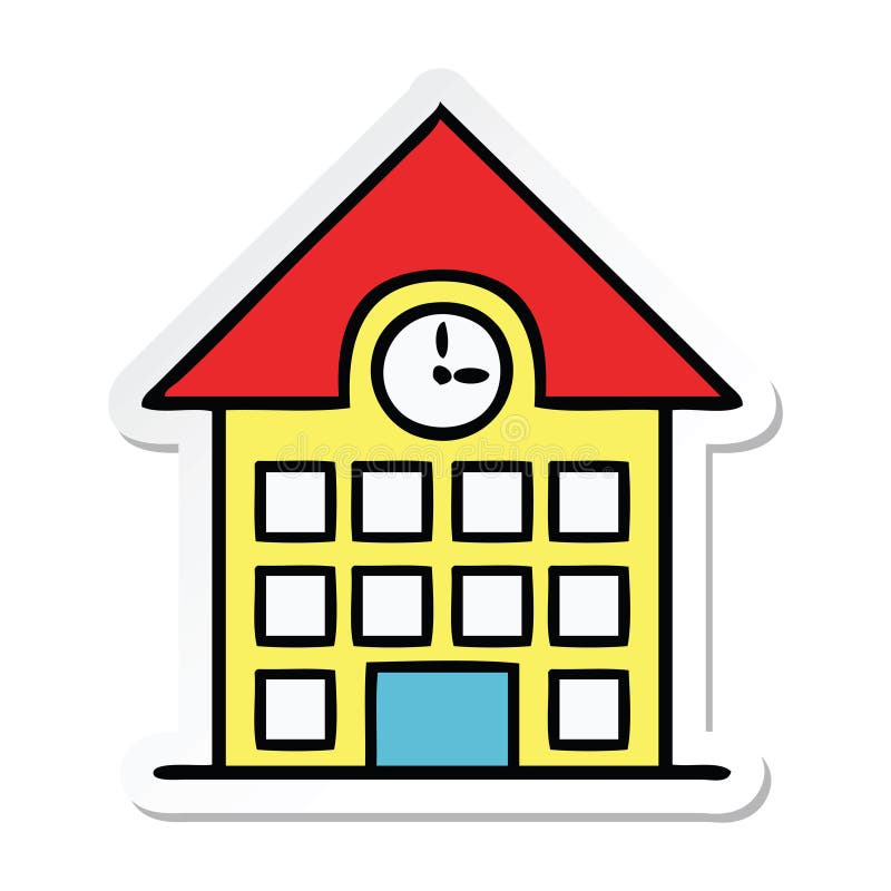 Sticker of a Cute Cartoon Town House Stock Vector - Illustration of ...