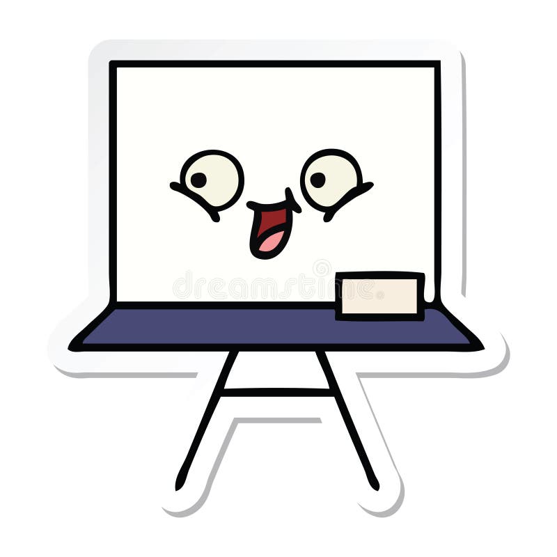 Sticker of a Cute Cartoon White Board Stock Vector - Illustration of ...