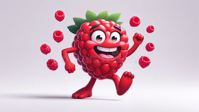 Sticker Cute Happy Cartoon Raspberry Stock Illustration - Illustration ...