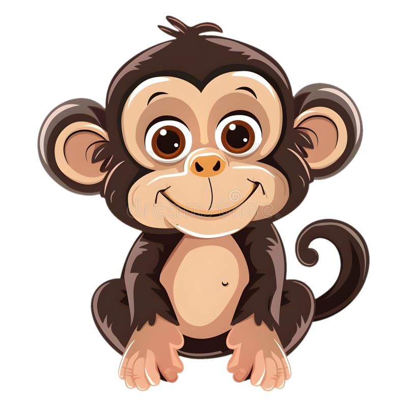 Sticker of a Cute Monkey on a Transparent Background - Ai Generated ...