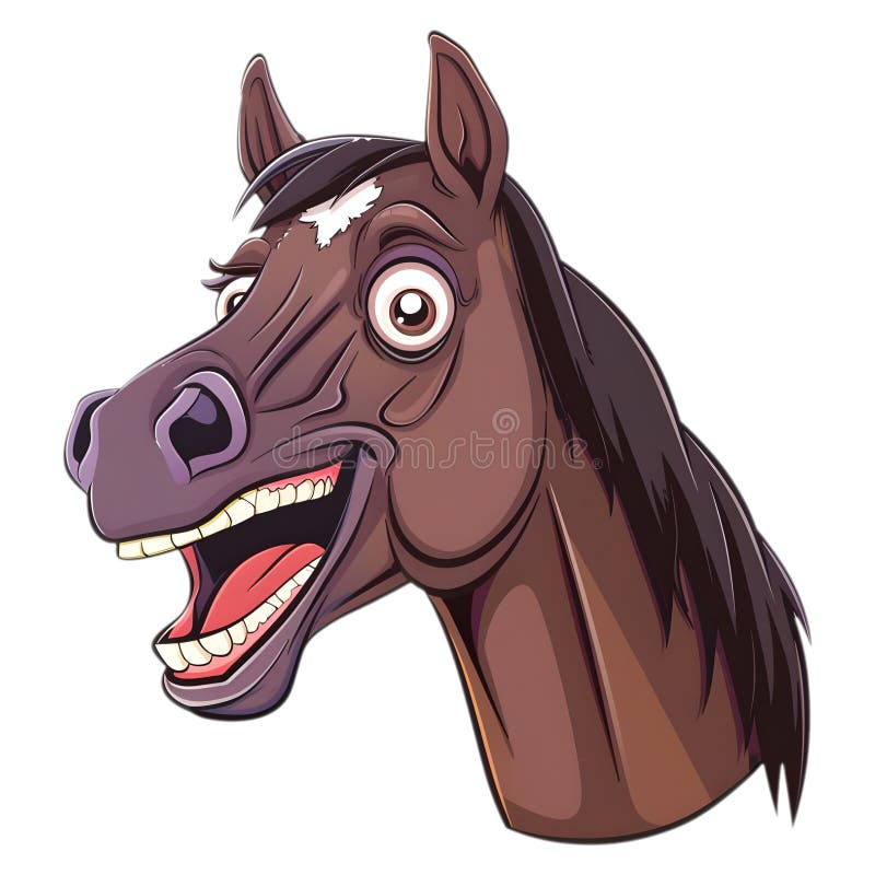 Sticker of a Cute Smiling Horse on a Transparent Background - Ai ...