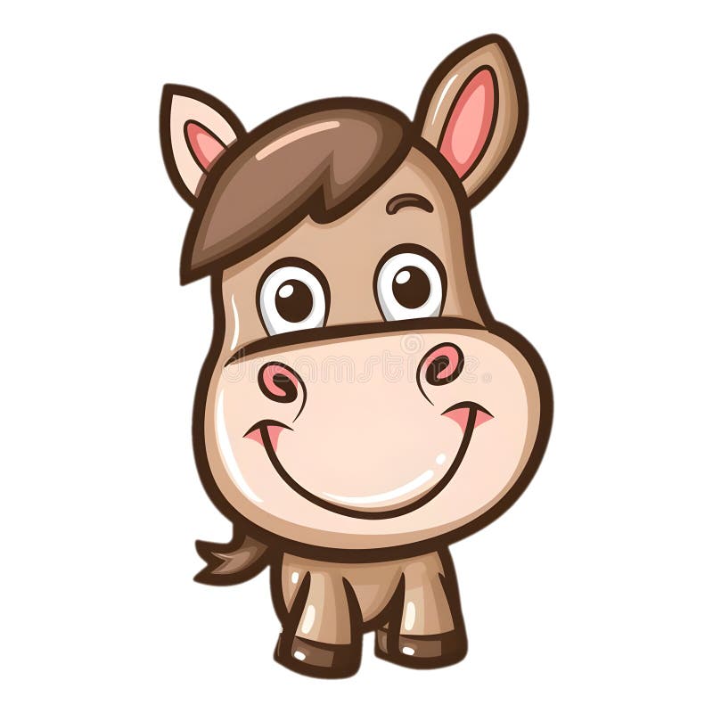 Sticker of a Cute Smiling Horse on a Transparent Background - Ai ...