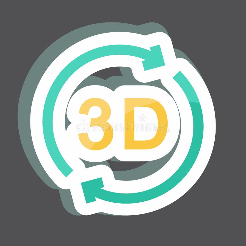 Sticker 3D Rotation. Suitable for Infographics Symbol. Simple Design ...