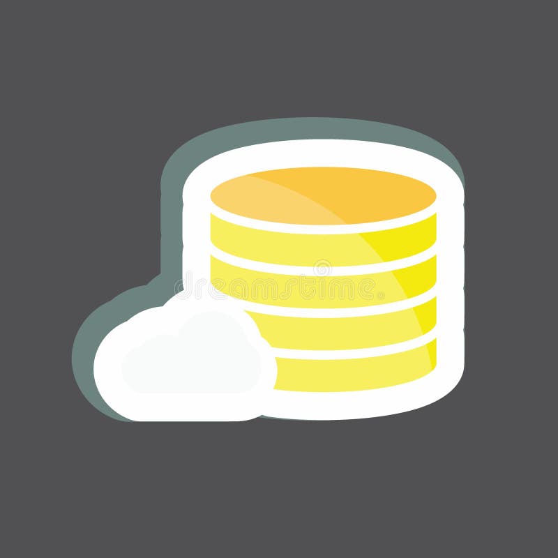 Sticker Database Management. Suitable for it Services Symbol. Simple ...