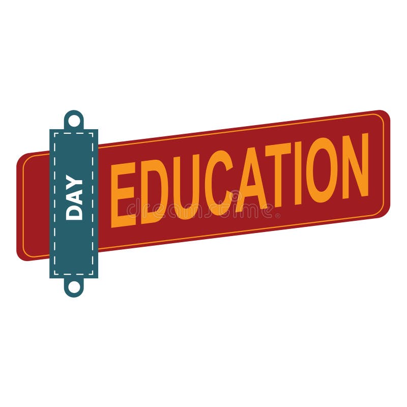 Sticker Day of Education stock vector. Illustration of data - 357379398