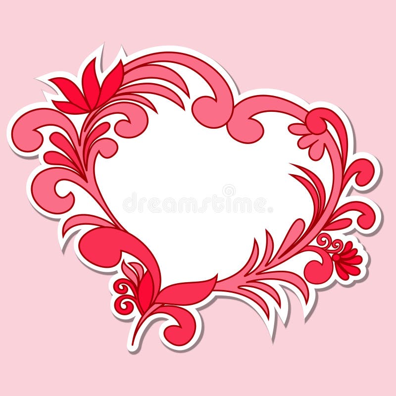 Sticker in De Vorm Van Een Hart Vector Illustratie - Illustration of ...