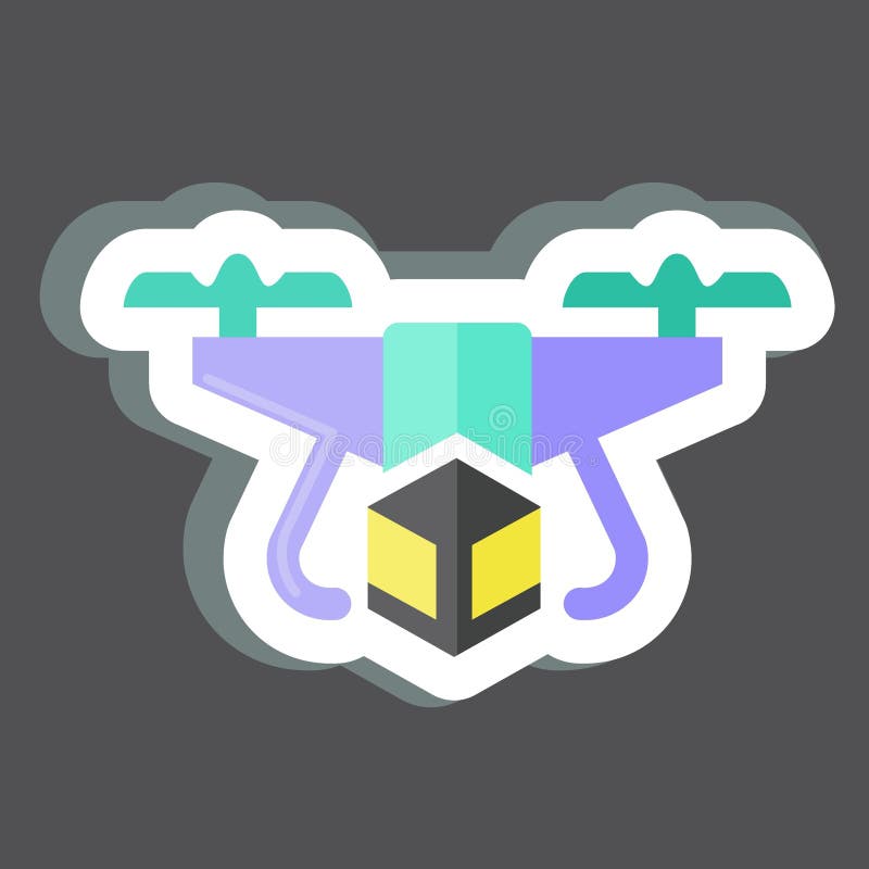 Sticker Delivery Drone. Related To Drone Symbol. Simple Design Editable ...