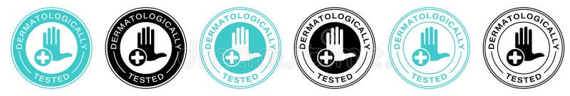 Sticker Dermatologically Tested 7 a Stock Vector - Illustration of care ...