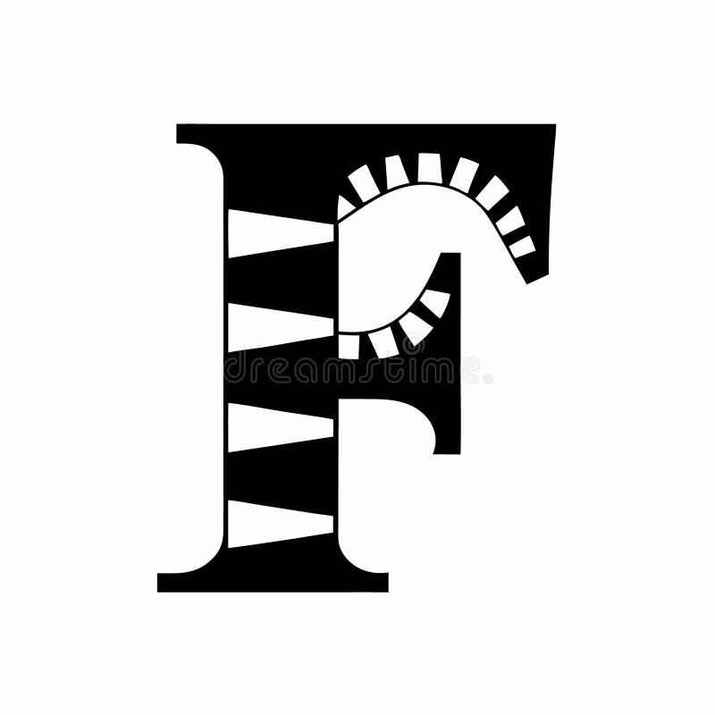 Sticker Design Featuring a Bold Letter F with Sharp Angular Edges and ...