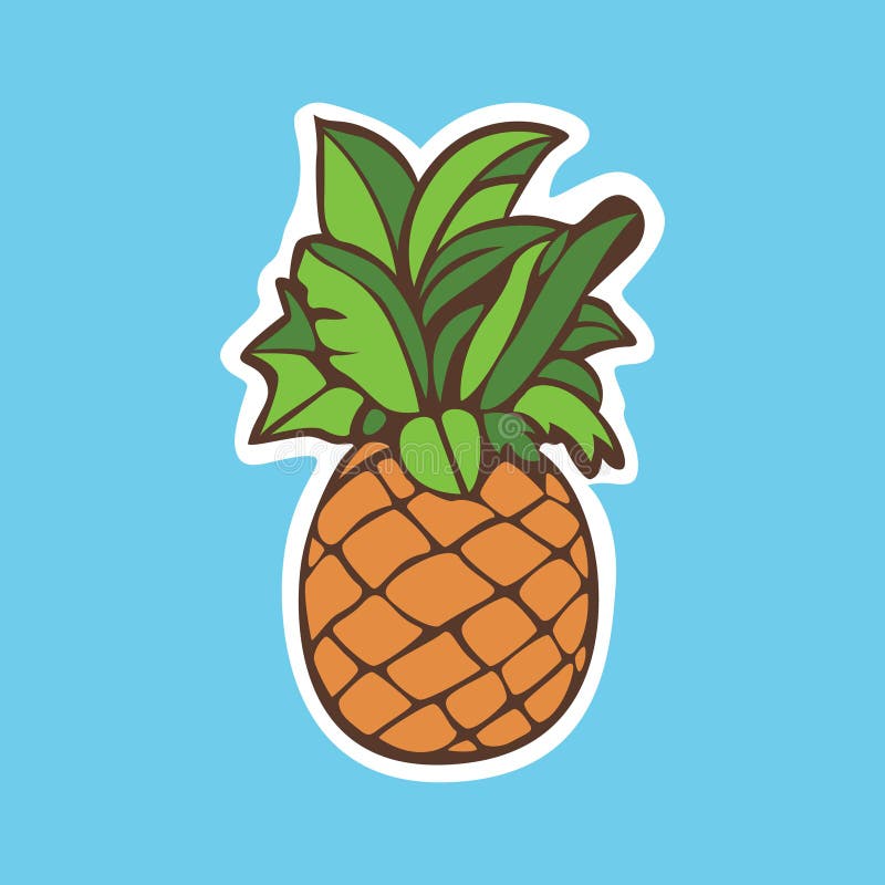 Sticker Design of Pineapple Stock Vector - Illustration of juice ...