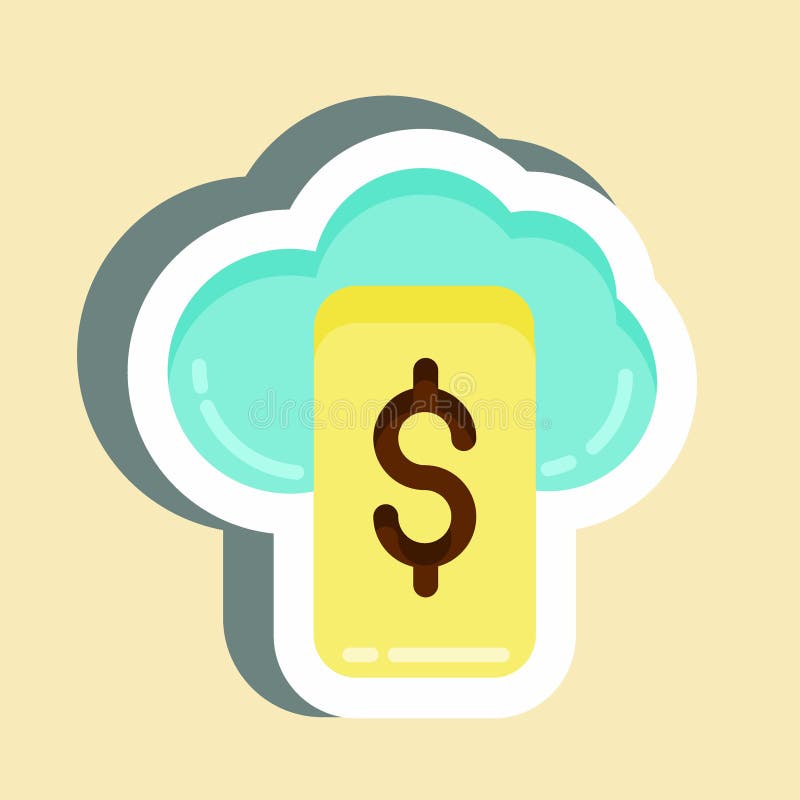 Sticker Digital Wallet. Suitable for Education Symbol. Simple Design ...