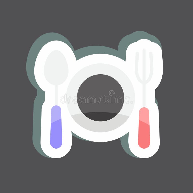 Sticker Dinner. Suitable for Wedding Symbol. Simple Design Editable ...
