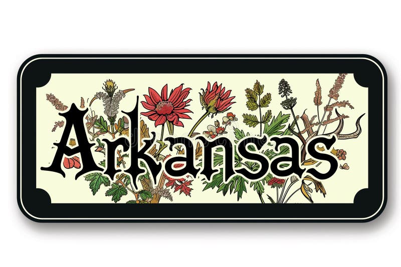 Sticker of the State of Arkansas Stock Illustration - Illustration of ...