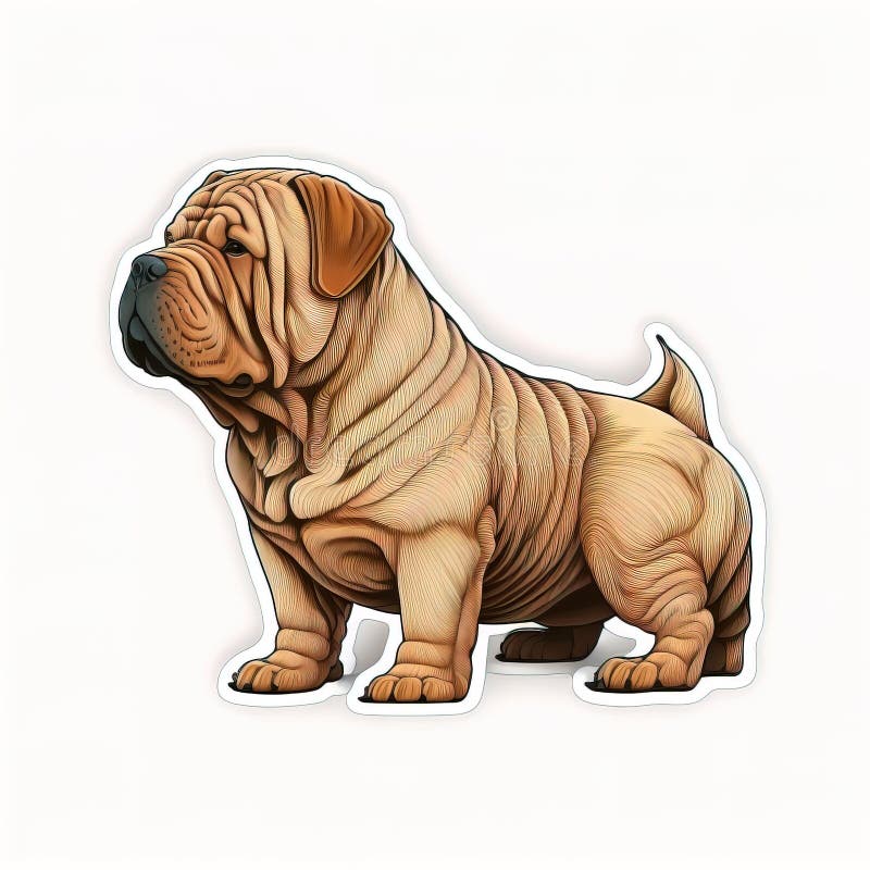 A Sticker of a Dog with a Long Stock Illustration - Illustration of ...