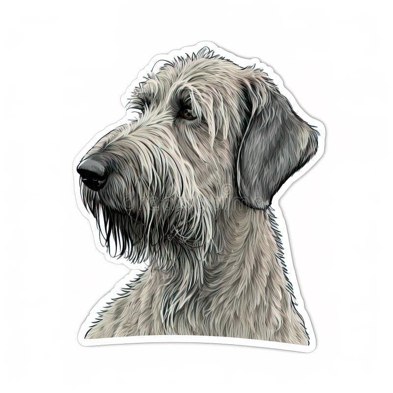 A Sticker of a Dog with a Long Haircut on it S Face and a Nose Stock ...