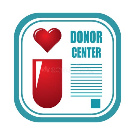 Sticker for a donor center stock illustration. Illustration of sticker ...