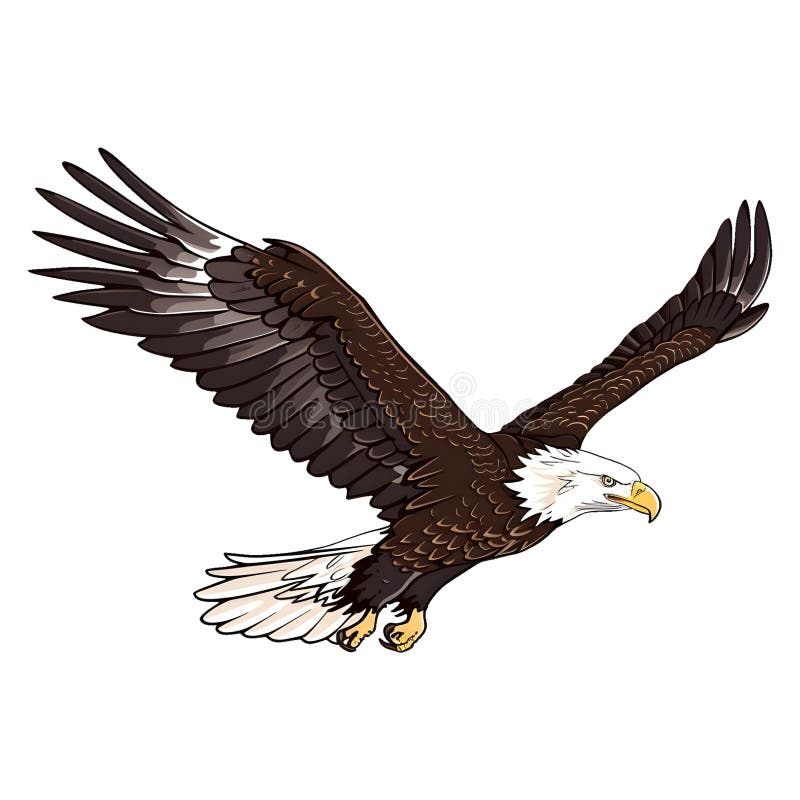 Sticker of a Eagle Flying in Air on a Transparent Background - Ai ...