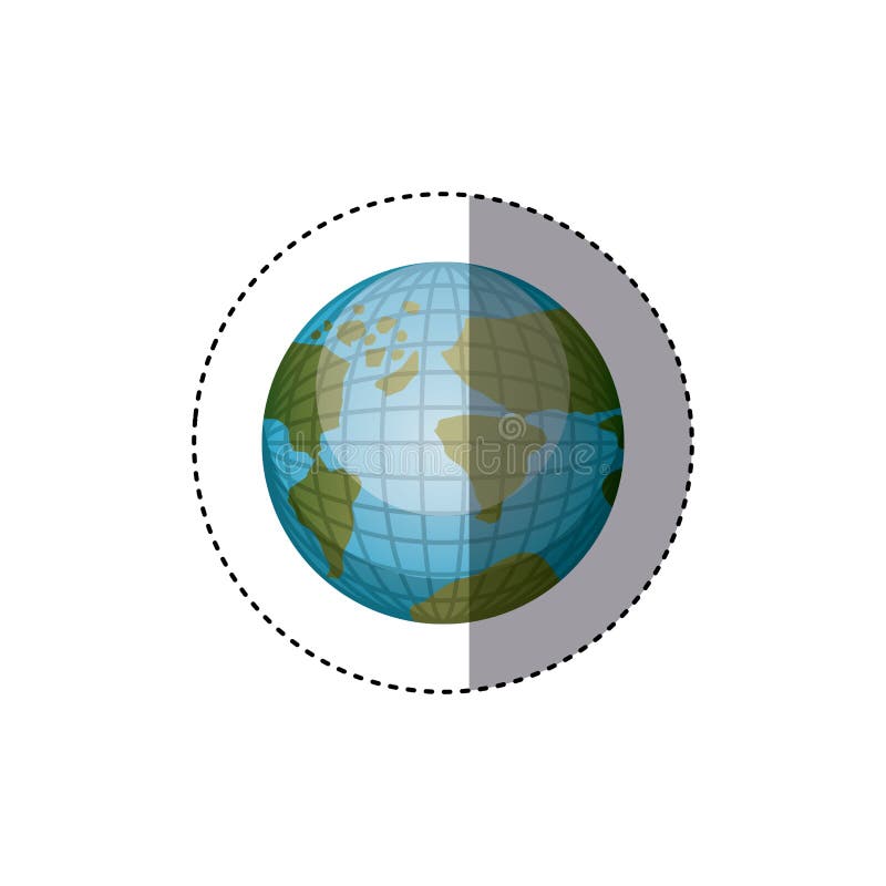 Sticker Earth Map World in 3d Stock Vector - Illustration of borders ...