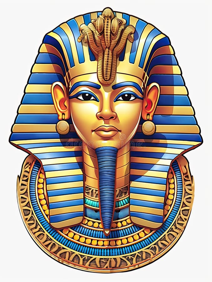 Sticker of an Egyptian Pharaoh. Stock Illustration - Illustration of ...