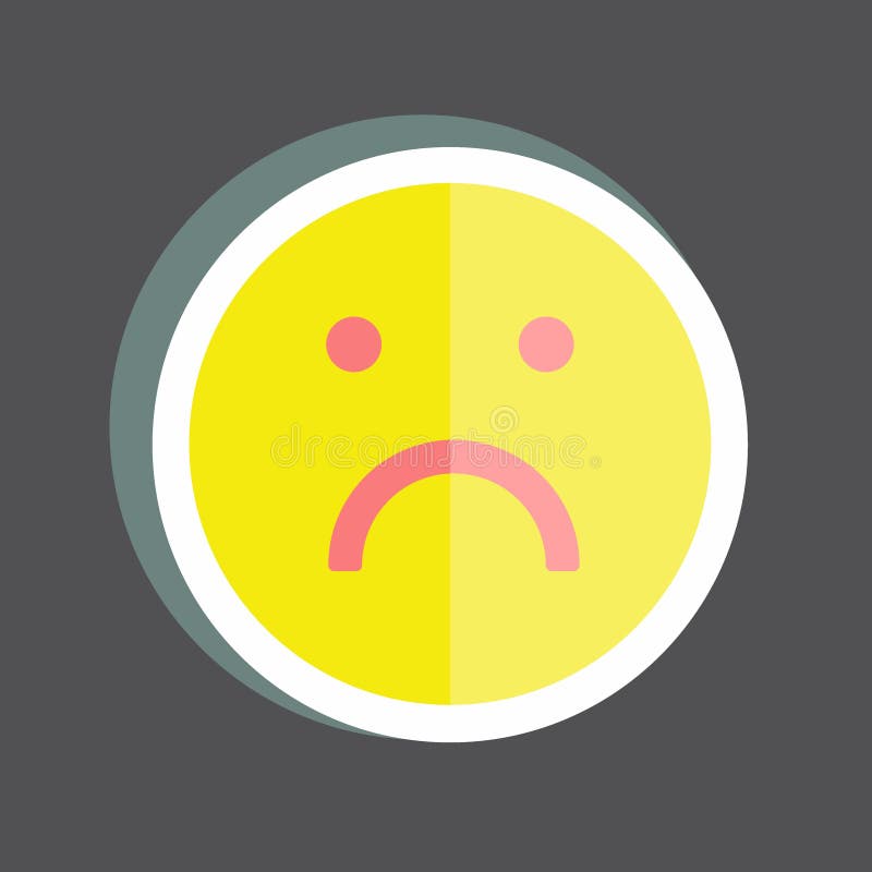 Sticker Emoticon Sad. Suitable for Emoticon Symbol. Simple Design ...