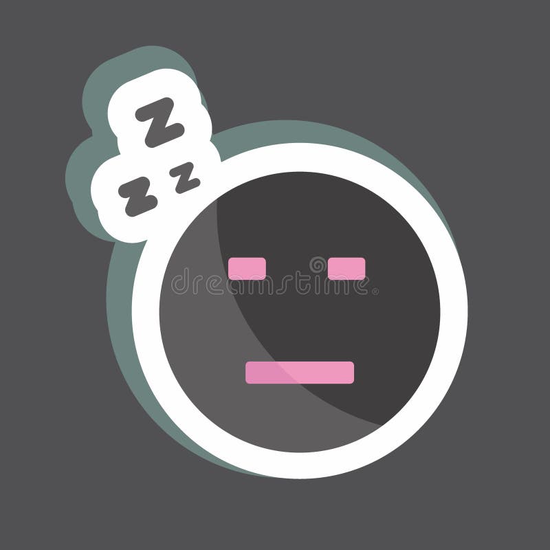 Sticker Emoticon Sleepy I. Suitable for Emoticon Symbol. Simple Design ...