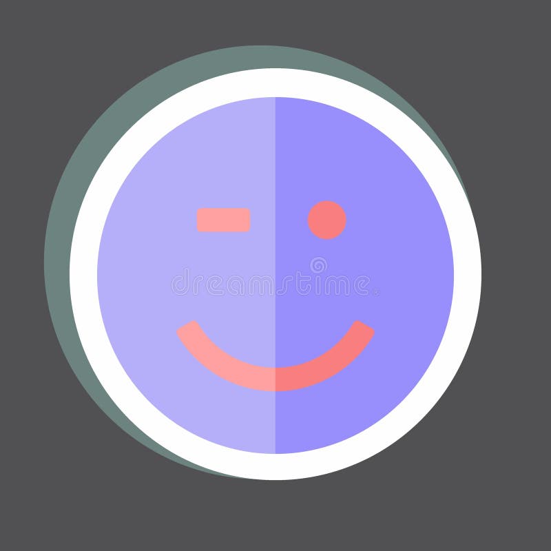 Sticker Emoticon Winking. Suitable for Emoticon Symbol. Simple Design ...