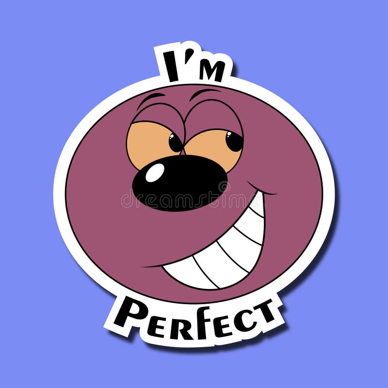 Funny Face Sticker. Emoticon with a Malicious Smile Stock Vector ...