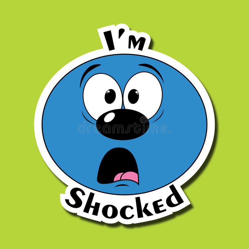 Funny Face Sticker. Emoticon with a Shocked Face Stock Vector ...