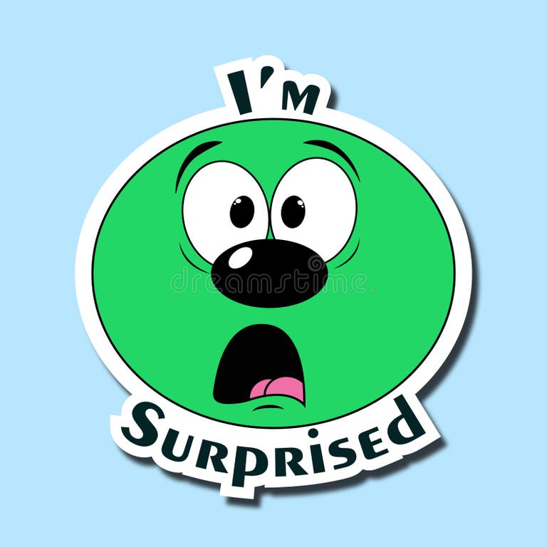 Funny Face Sticker. Emoticon with a Surprised Face Stock Vector ...