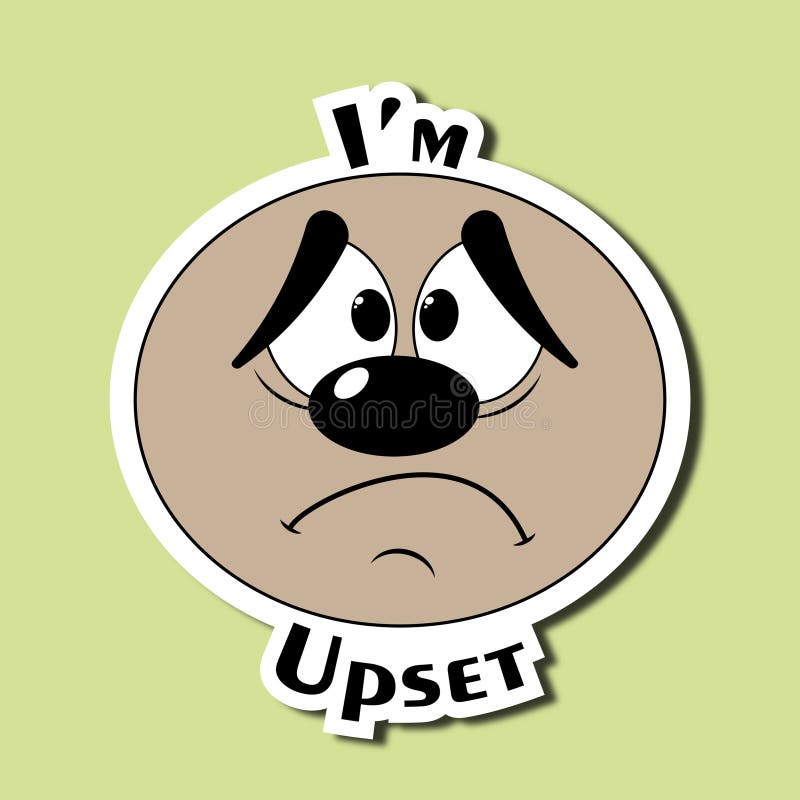Funny Face Sticker. Emoticon with a Sad Face. Expression of ...