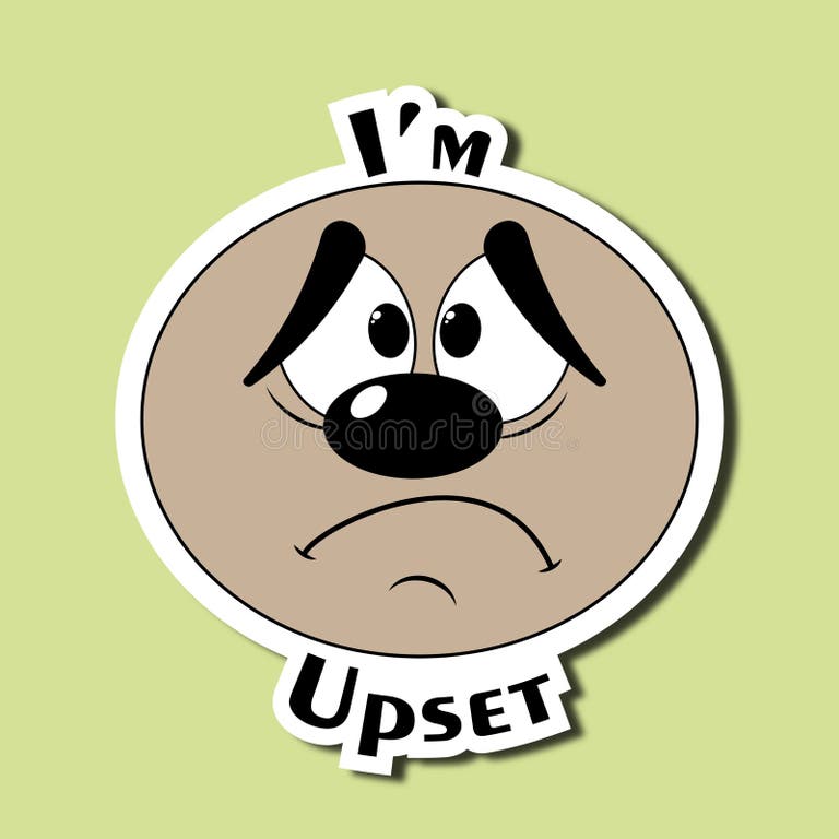 Funny Face Sticker. Emoticon with a Sad Face. Expression of ...