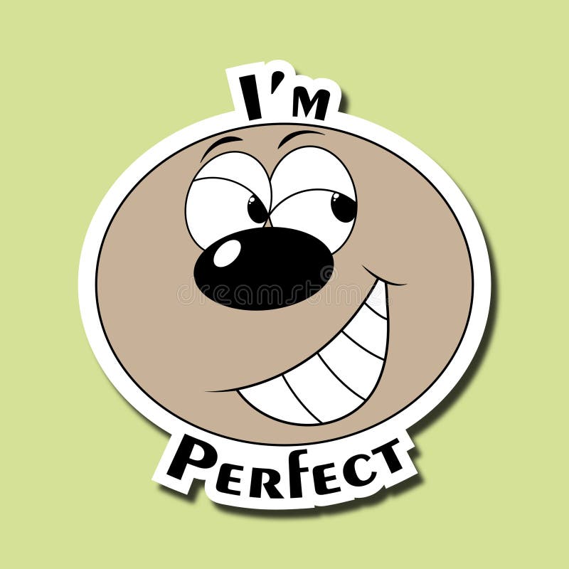 Funny Face Sticker. Emoticon with a Malicious Smile Stock Vector ...