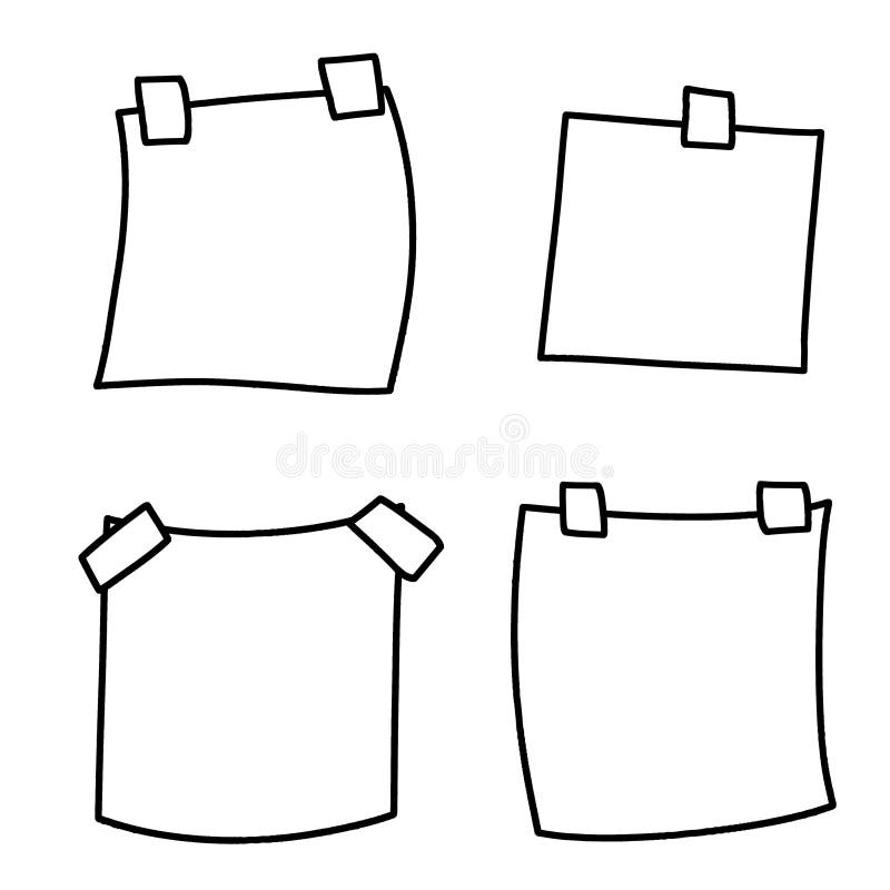 Sticker. Empty Piece of Paper with Sticky Tape. Place for Reminders and ...