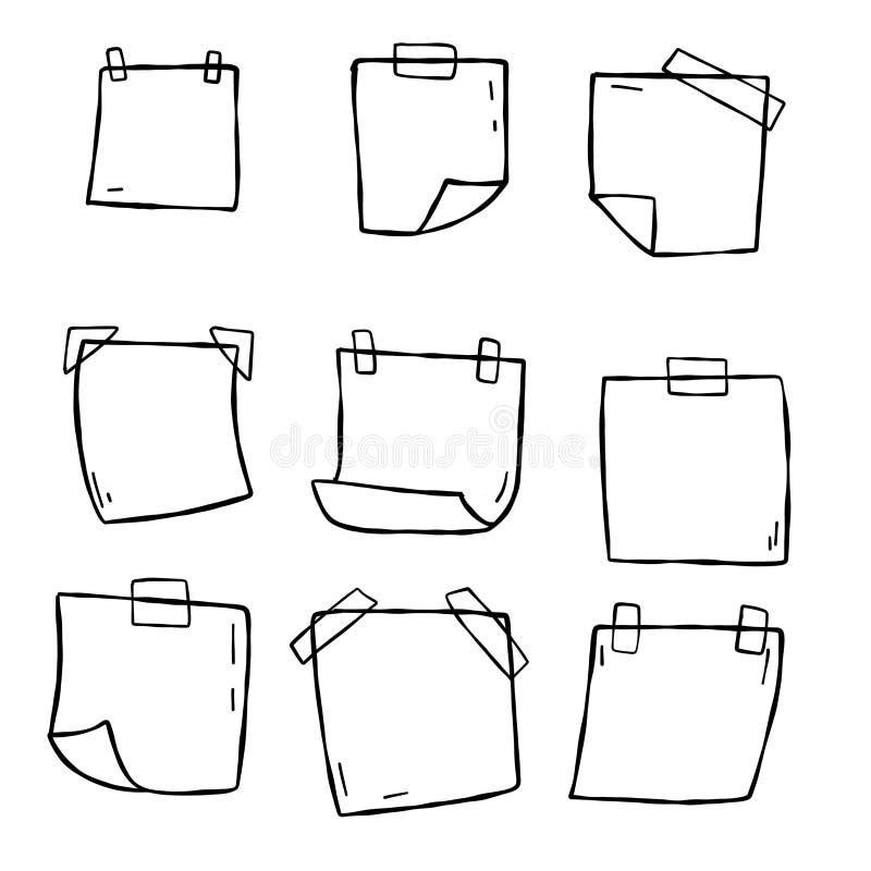 Sticker. Empty Piece of Paper with Sticky Tape. Place for Reminders and ...