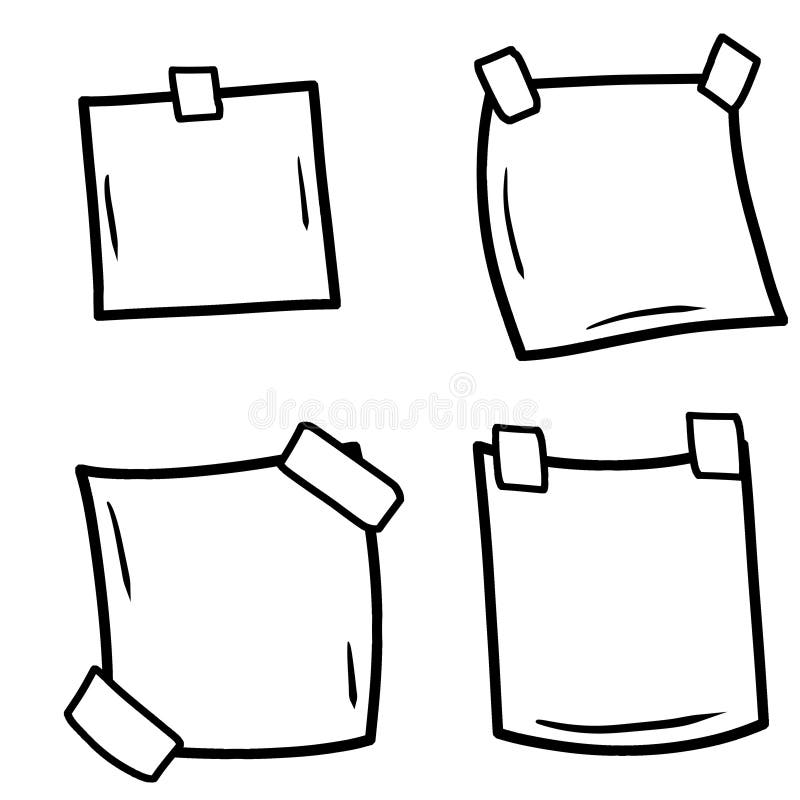 Sticker. Empty Piece of Paper with Sticky Tape. Place for Text Stock ...