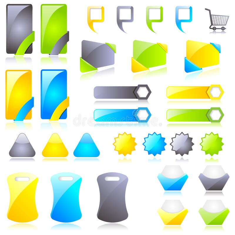 Sticker en Etiket vector illustratie. Illustration of grafisch - 25081979