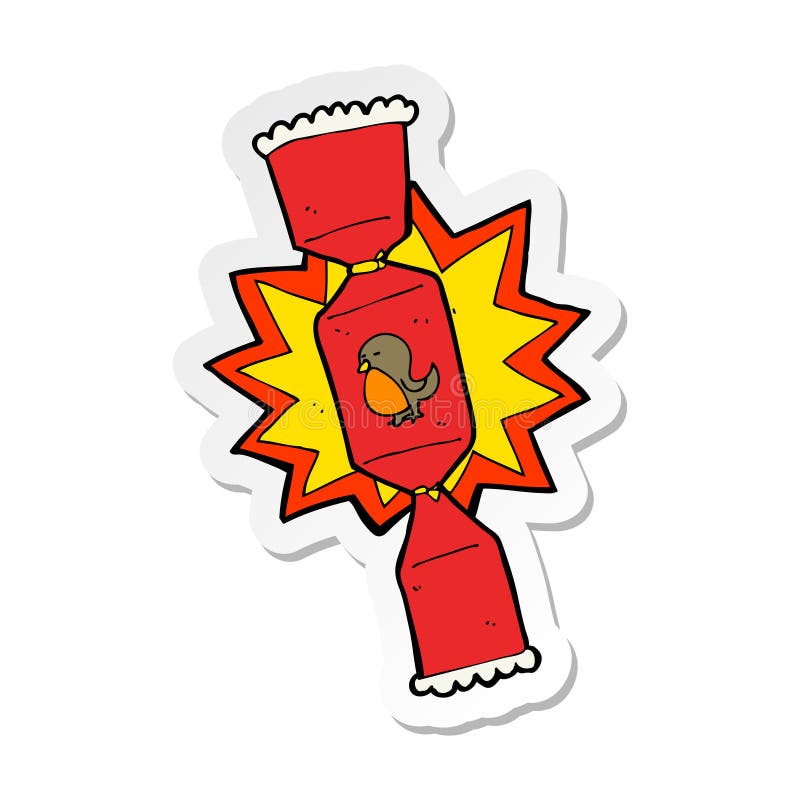 Sticker of a Exploding Christmas Cracker Stock Vector - Illustration of ...