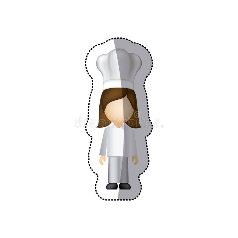 Sticker Faceless Avatar Woman Chef Suit Stock Illustration ...