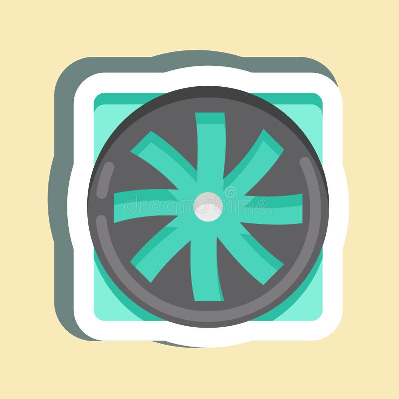 Sticker Fan. Suitable for Computer Components Symbol. Simple Design ...