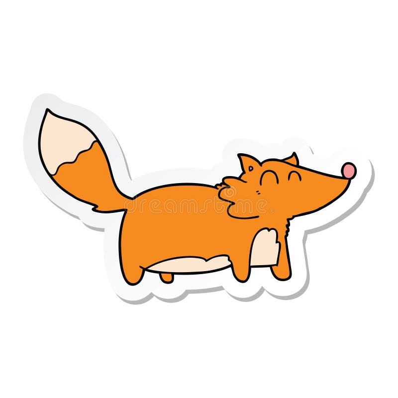Sticker of a Fat Cartoon Fox Stock Vector - Illustration of icon, decal ...