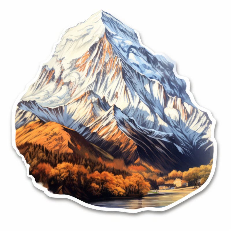 Annapurna Ii Detailed Realistic Die Cut Sticker Stock Illustration ...