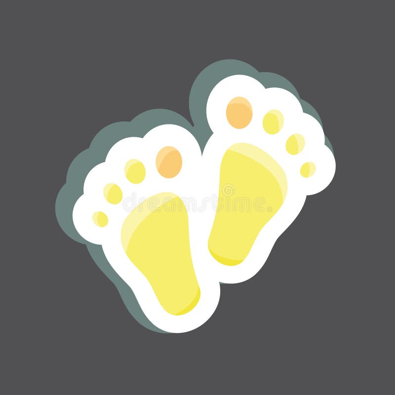 Sticker Feet. Suitable for Kids Symbol. Simple Design Editable. Design ...