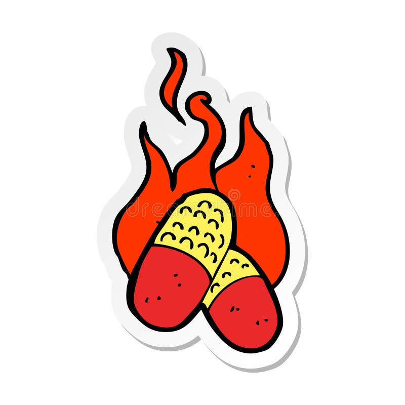 Sticker of a fire symbol stock vector. Illustration of icon - 149178263