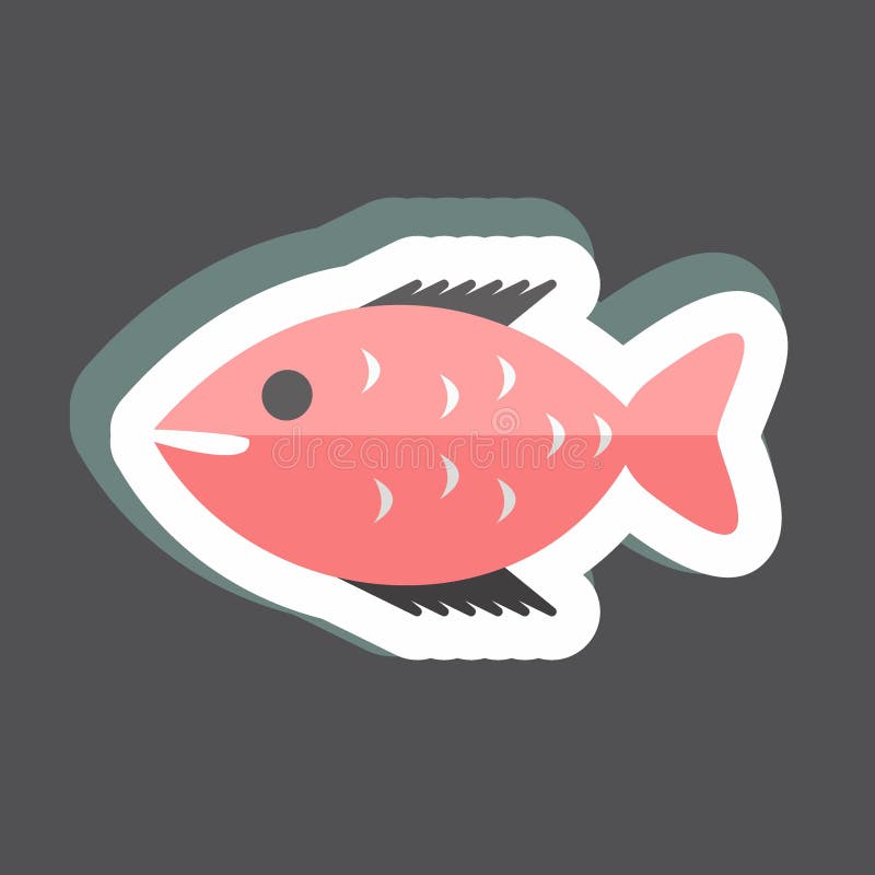 Sticker Fish. Suitable for Sea Symbol. Simple Design Editable. Design ...