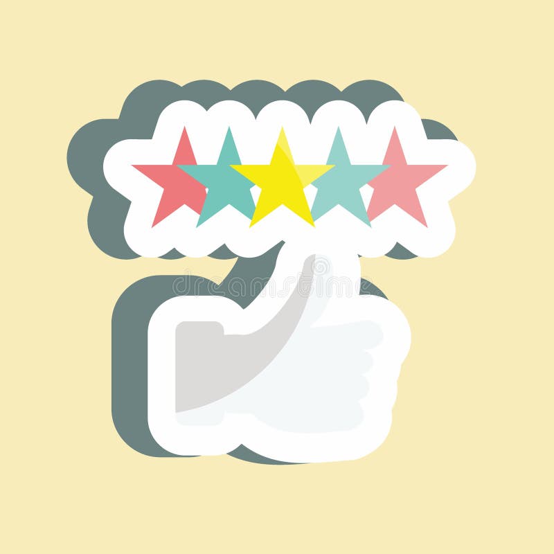 Sticker Five Stars. Suitable for Feedback Symbol. Simple Design ...